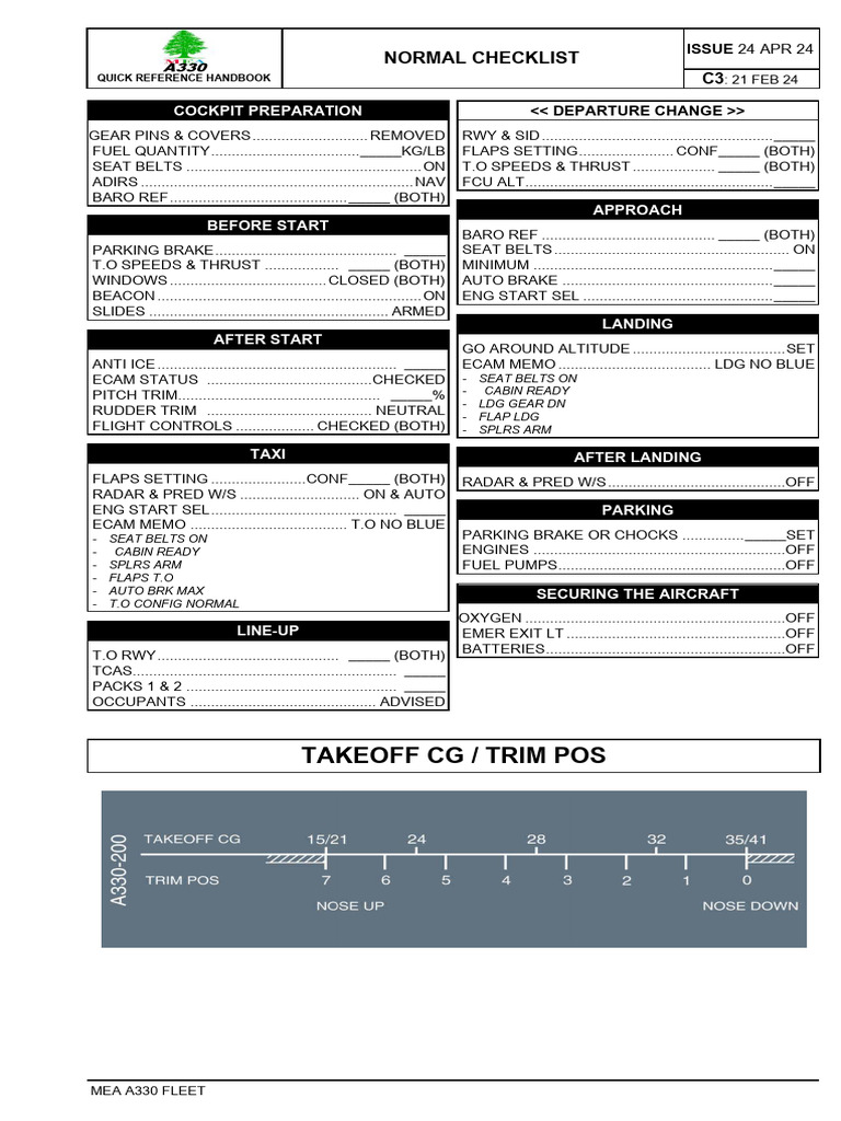 Checklists 2024 (1) | PDF | Aviation | Aerospace
