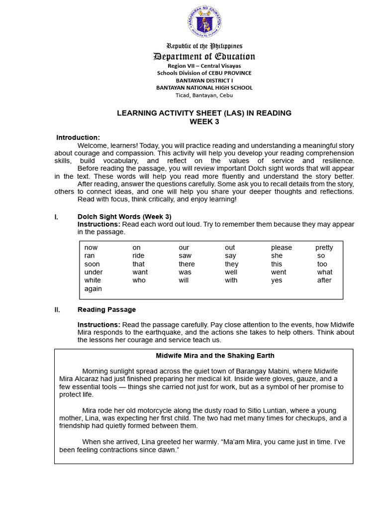 LAS-IN-READING-ENGLISH | PDF | Reading Comprehension