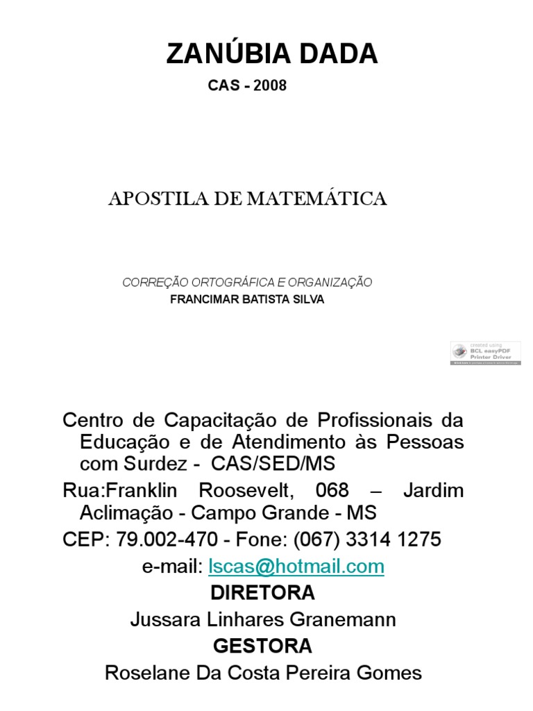 APOSTILA DE MATEMÁTICA - Libras | PDF