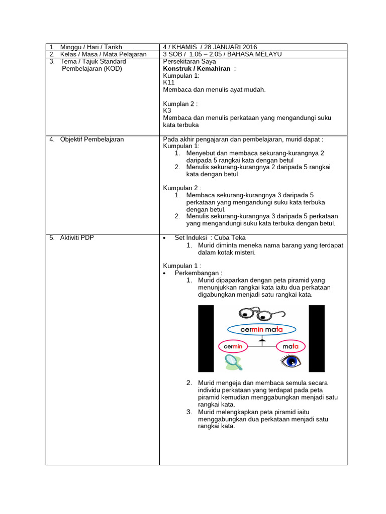 RPH 26 - Peta Piramid - Rangkai Kata | PDF