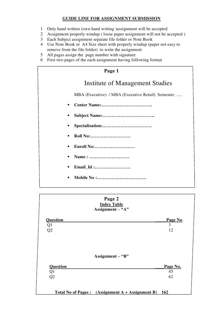 College Assignment Front Page Guide | PDF