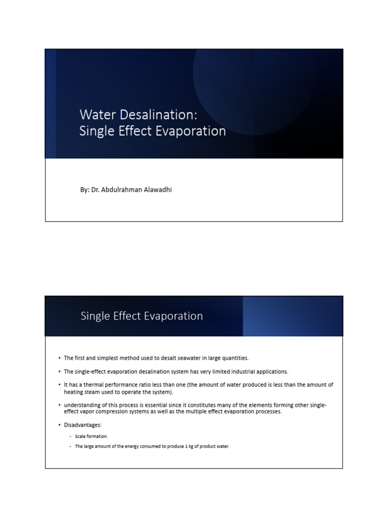 L2. Water Desalination Single Effect Evaportaion Updated | PDF | Heat ...