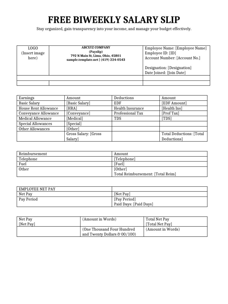 Salary Slip Template | PDF