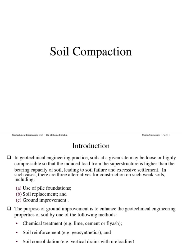 Notes 1 - Soil Compaction | Geotechnical Engineering | Soil