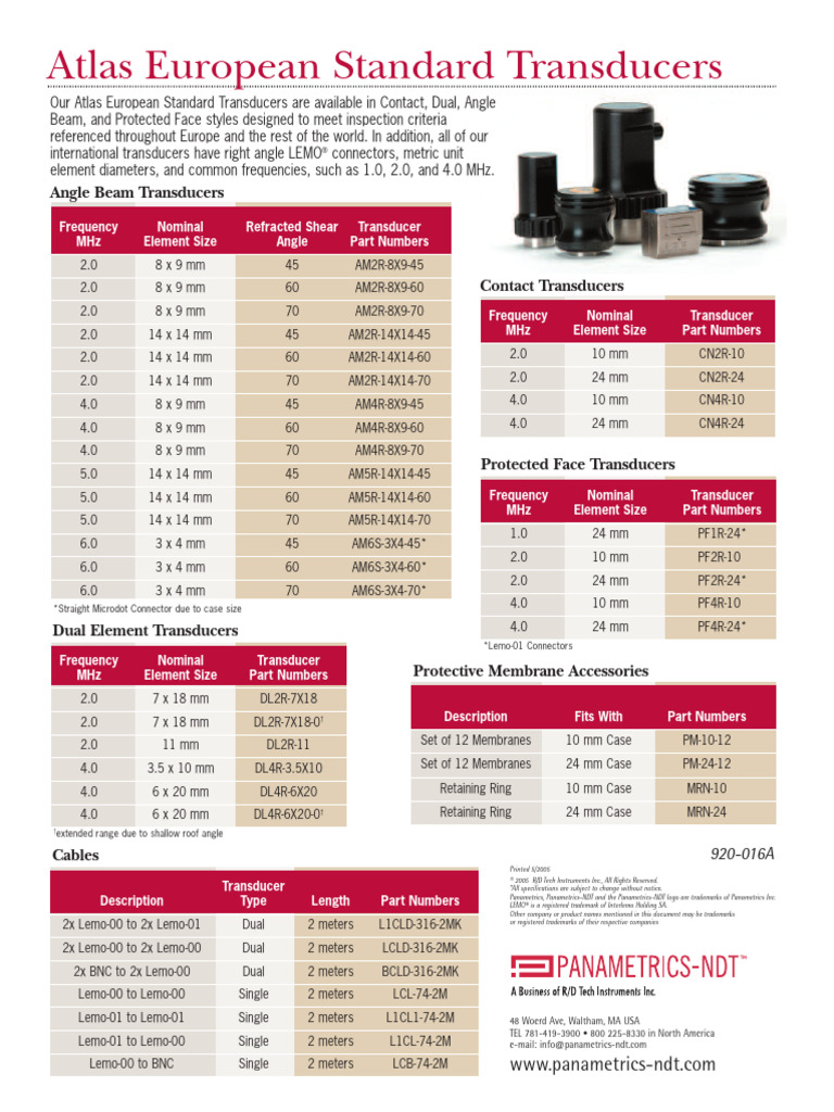 Ut Probe Cable Specification | PDF