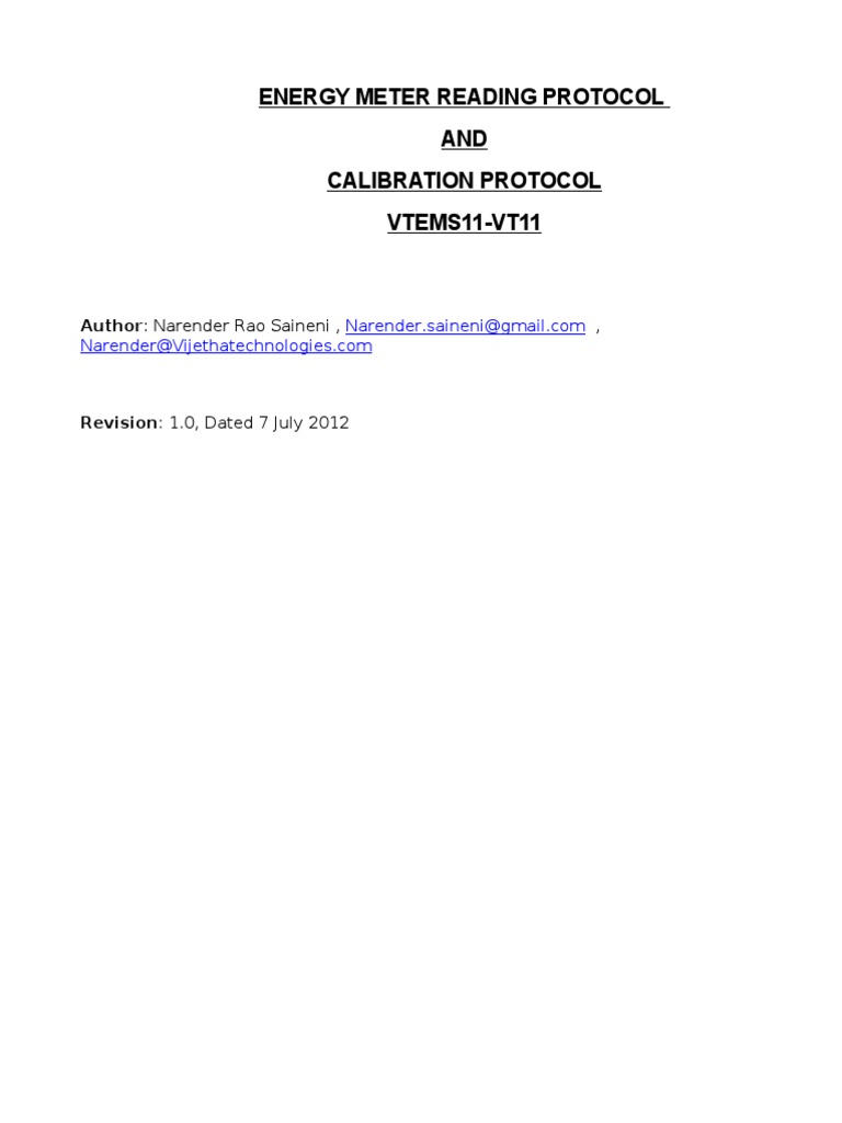 Energy Meter Reading Protocol AND Calibration Protocol VTEMS11-VT11 ...
