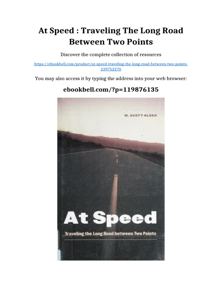 At speed : traveling the long road between two points online pdf | PDF ...