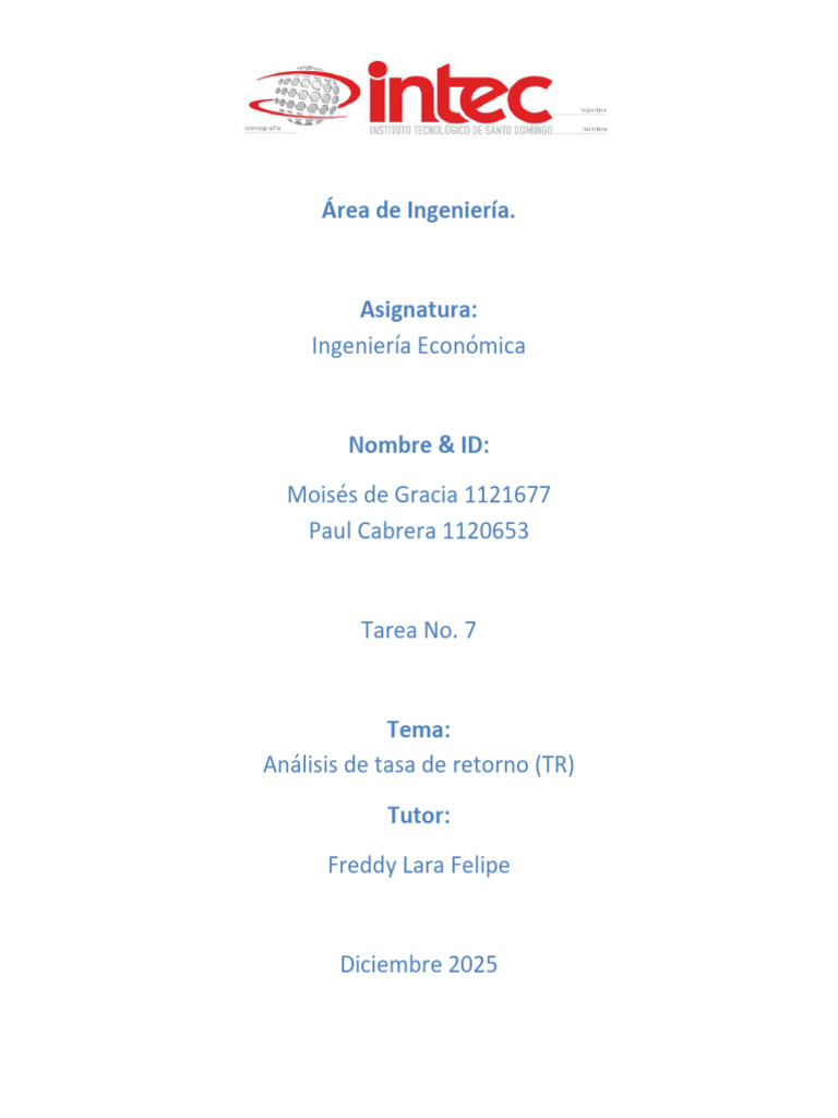 Tarea#7 MDG Y PC | PDF | Compartir (Finanzas) | Tasa interna de retorno