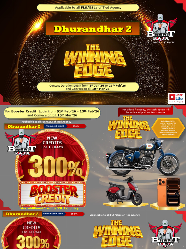 Bullet Raja Dhurandhar 2 The Winning Edge FLS ESL of Agency Channel | PDF