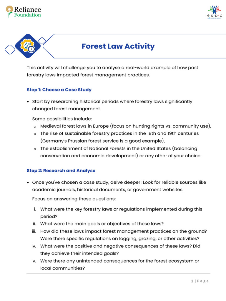 Forest Law Activity | PDF