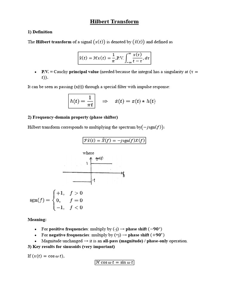 8.hilbert Transform | PDF | Oscillation | Telecommunications Engineering
