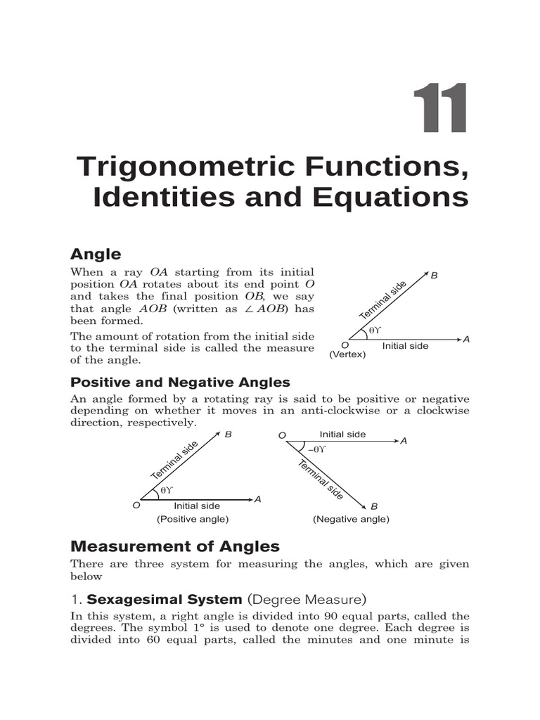 Trigonometric Functions,Identities and Equations | PDF | Angle ...