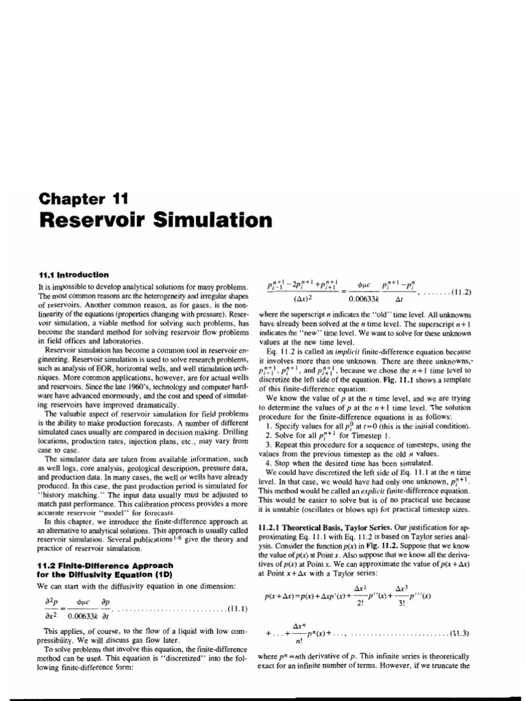 Chapter 11 Reservoir Simulation_Gas Reservoir Engineering_Jo | PDF