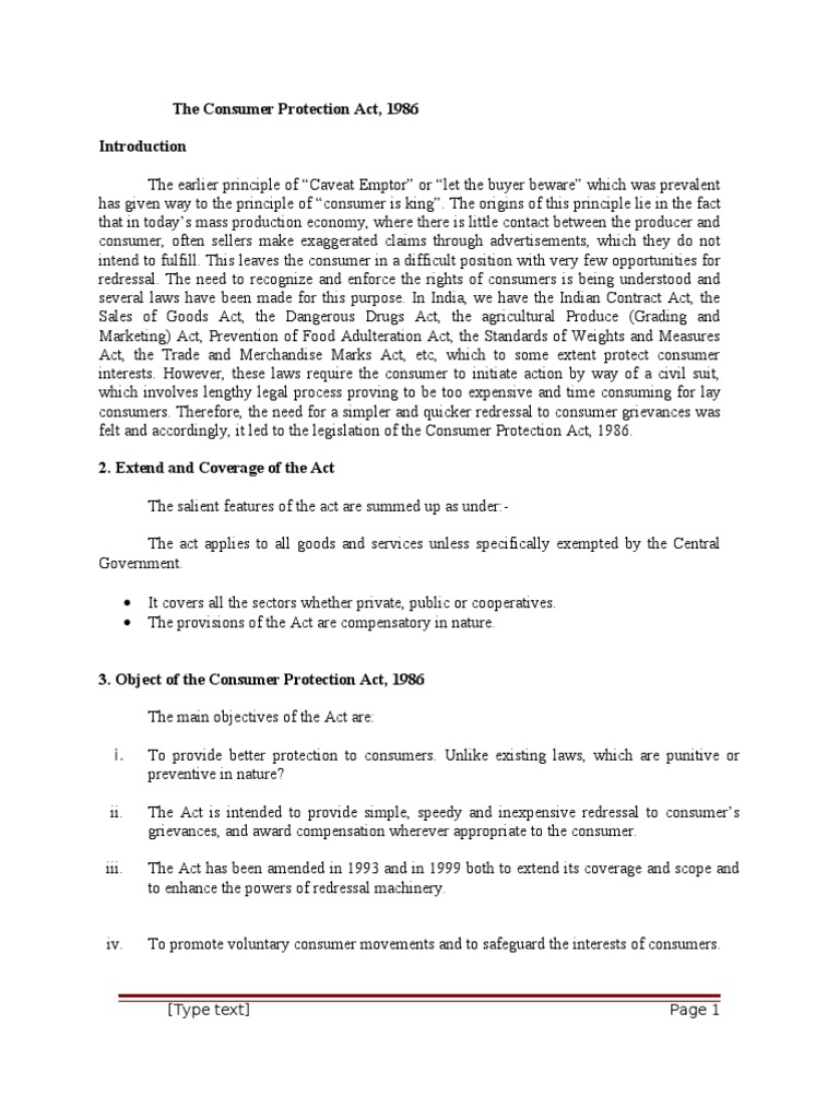 Comsumer Protection Act Pdf