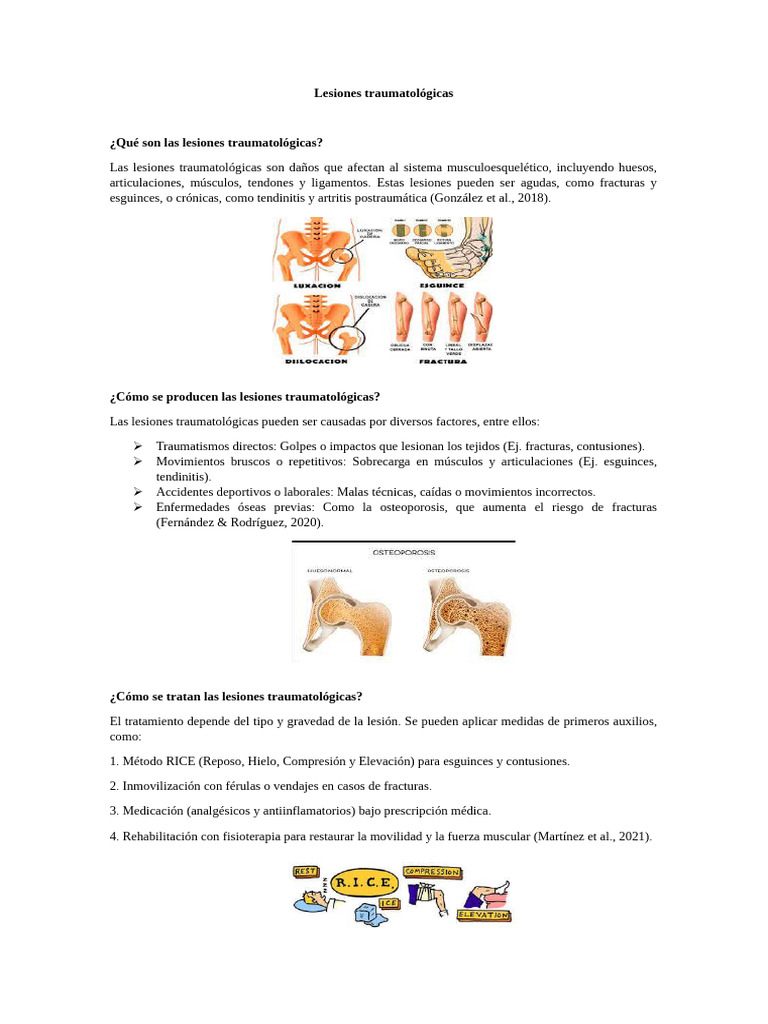 Lesiones Traumatológicas | PDF
