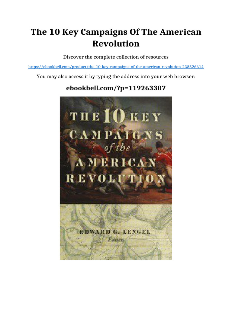 The 10 Key Campaigns of The American Revolution PDF Available | PDF ...