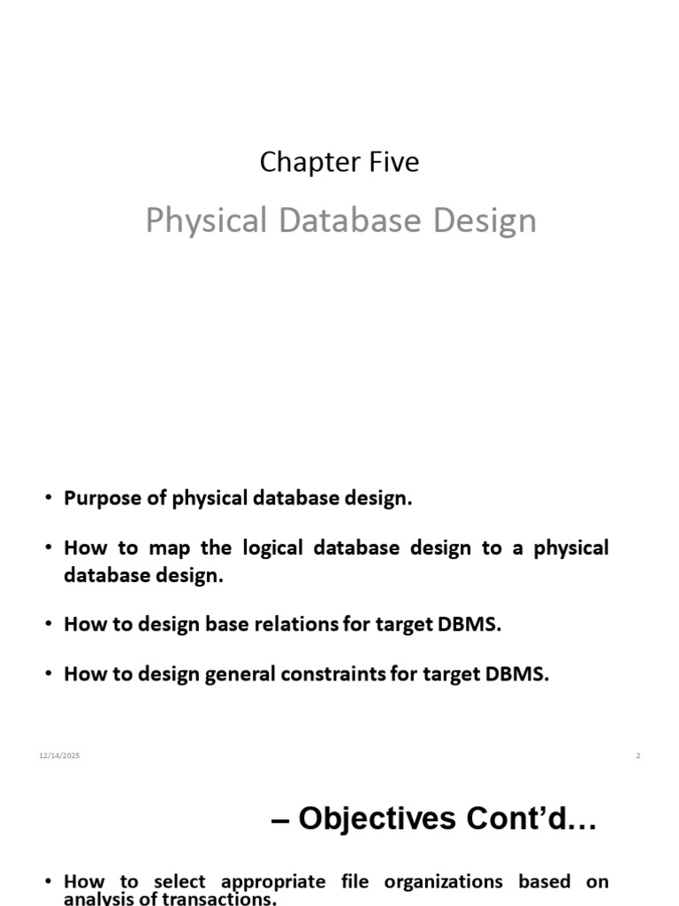Chapter 5 Physical Design | PDF | Database Index | Databases