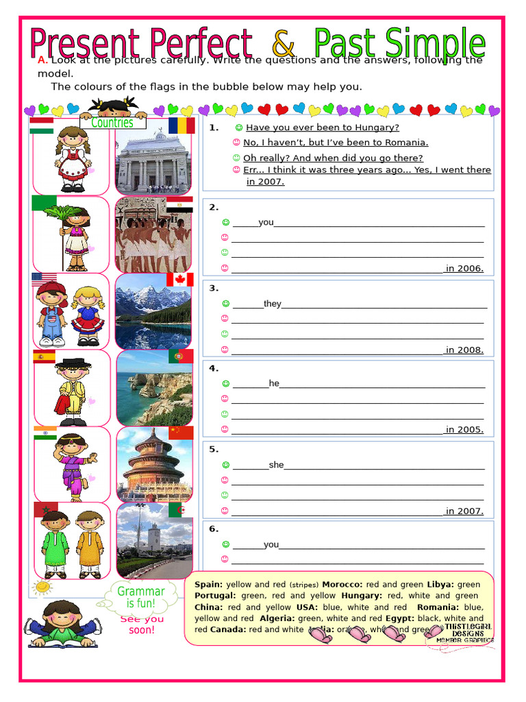 Present Perfect & Past Simple (1) - Mini-dialogues-Have You Ever Been ...