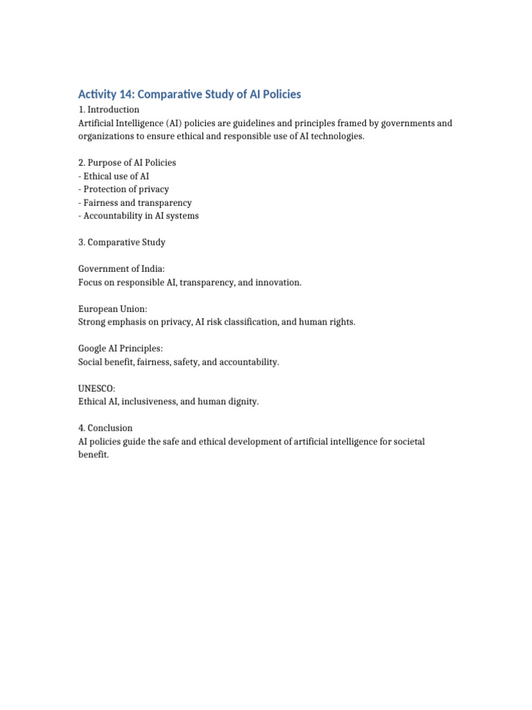 Activity 14 AI Policies | PDF