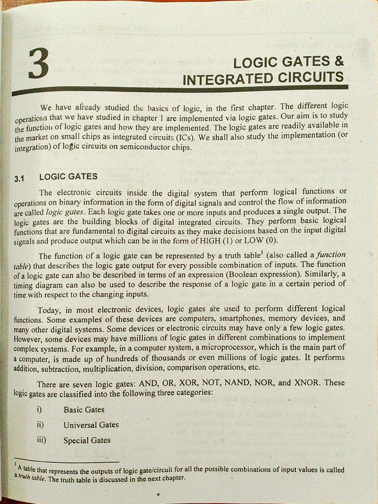 DLD Ch3 Logic Gates | PDF