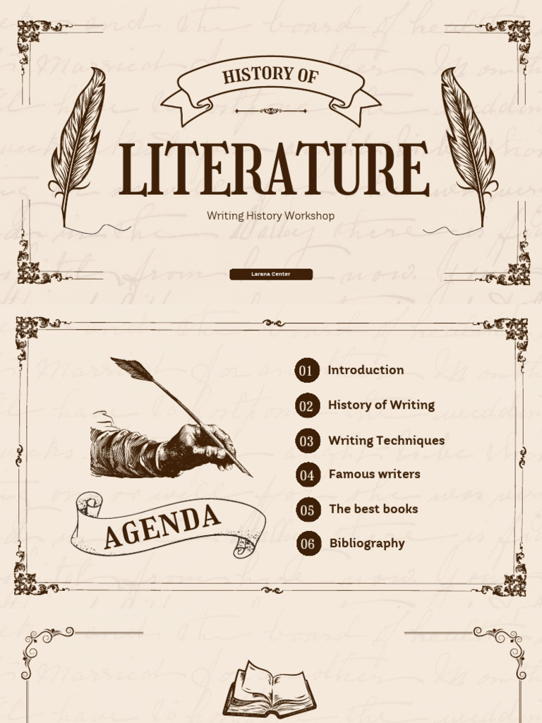 Beige and Brown Vintage History of Literature Workshop Presentation | PDF