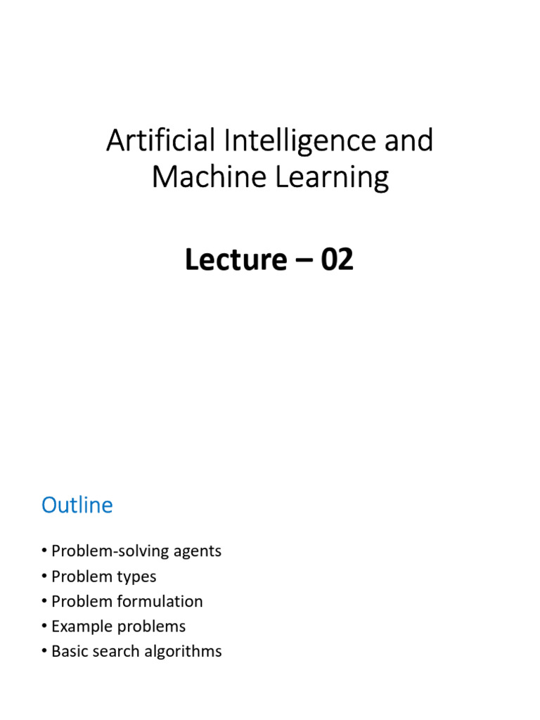 Lecture 2 - Artificial Intelligence and Machine Learning | PDF ...