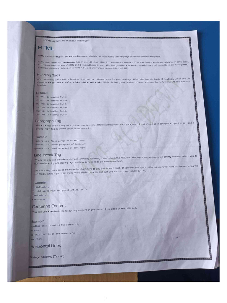 HTML Notes | PDF