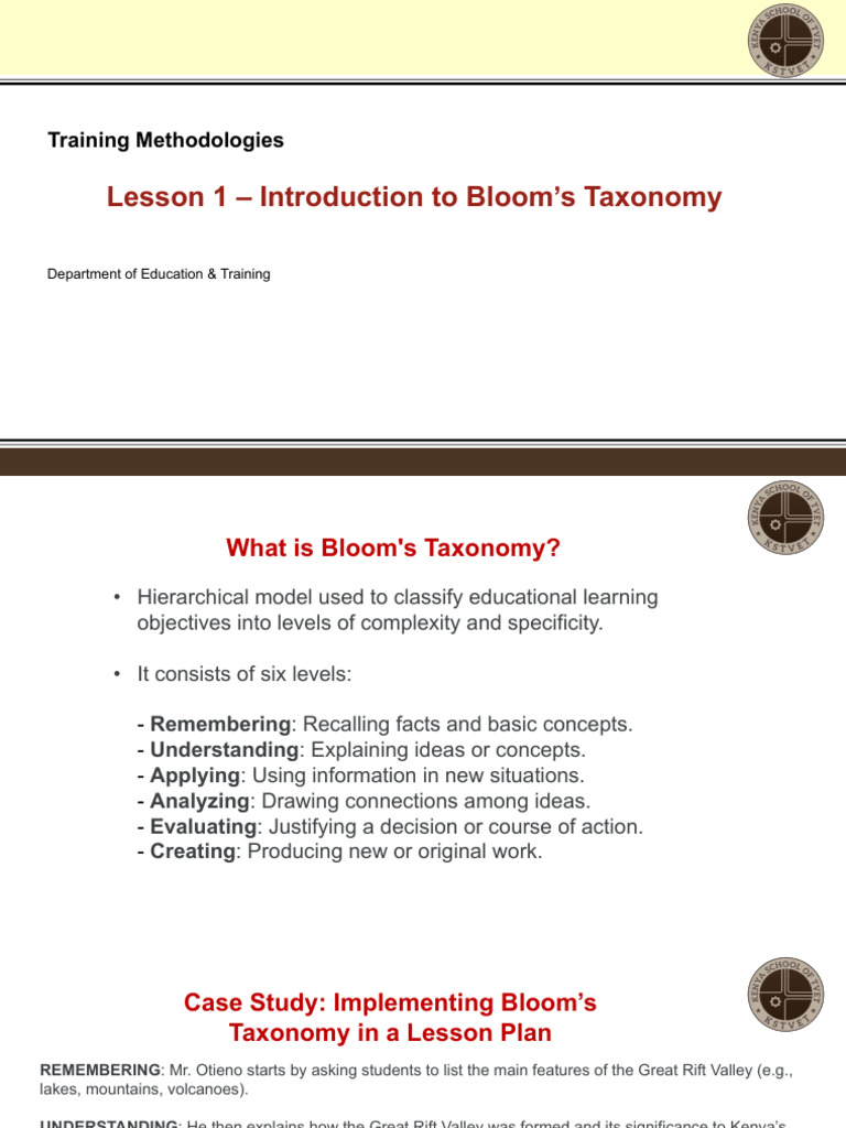 LO1 - Introduction To Blooms Taxonomy | PDF