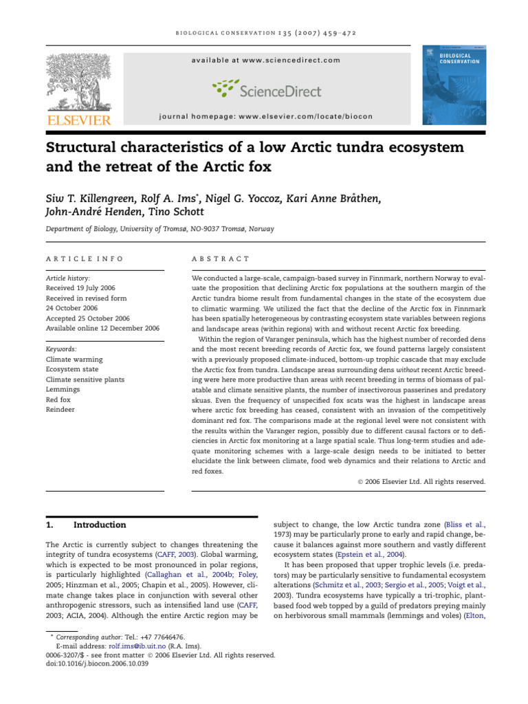 Structural Characteristics of A Low Arctic Tundra Ecosystem | PDF ...