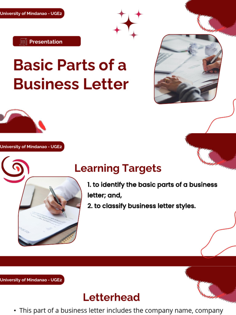 LESSON 4 - Basic Parts of A Business Letter | PDF | Text
