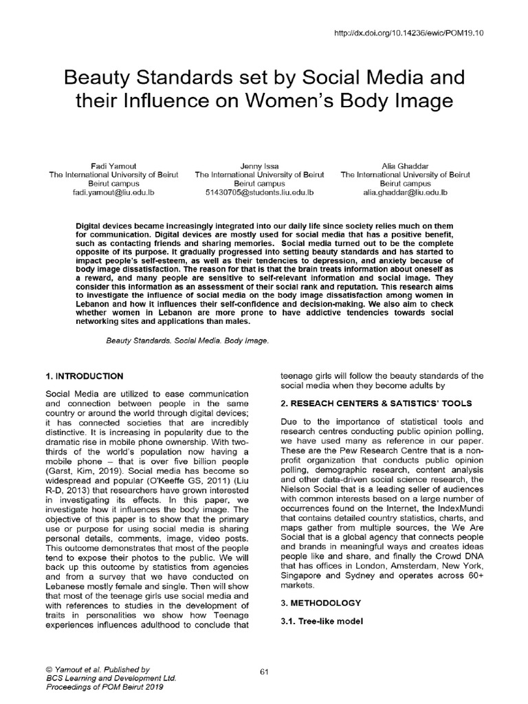 Beauty Standards Set by Social Media and Their Influence on Women’s ...