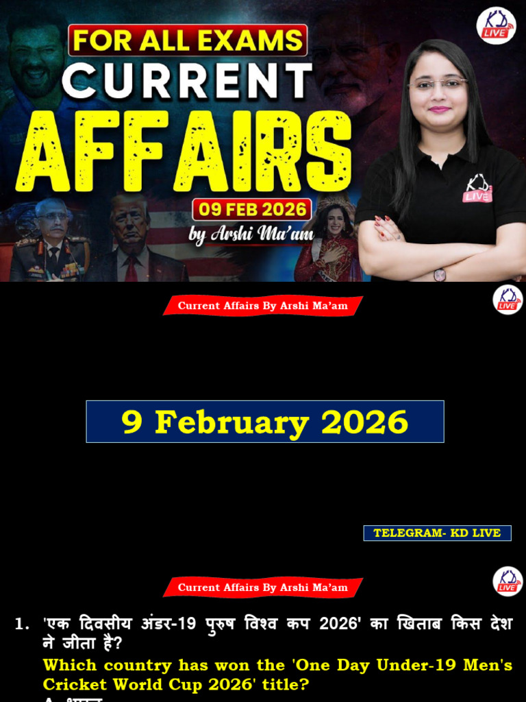 9 Feb Current Affairs | PDF