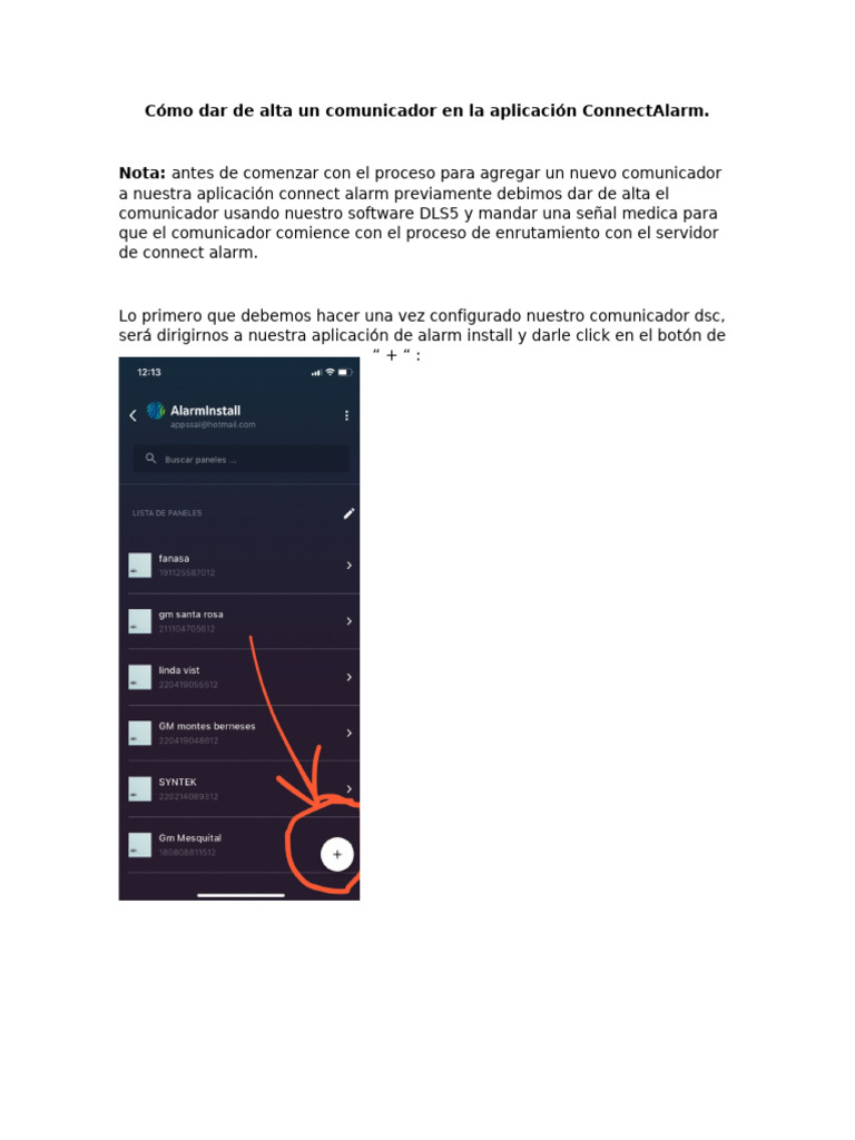 Cómo Dar de Alta Un Comunicador en La Aplicación ConnectAlarm | PDF