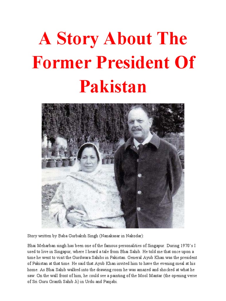 A Story About The Former President of Pakistan | PDF | Punjab | Indian ...