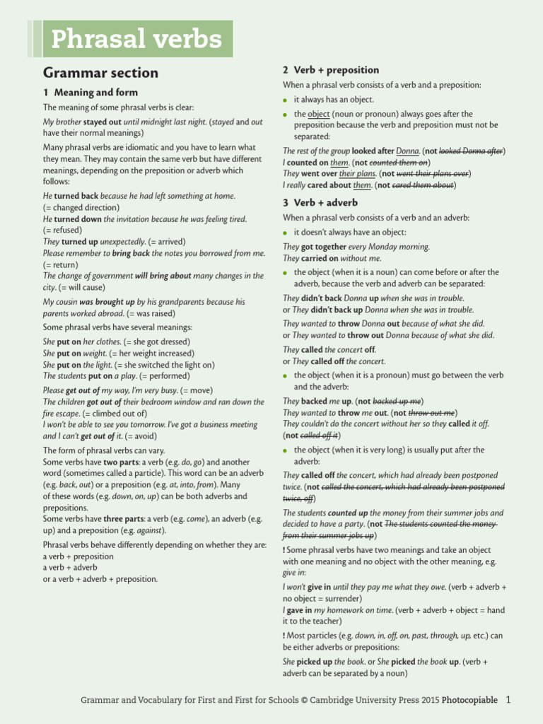 Phrasal Verbs Advanced | PDF | Verb | Adverb
