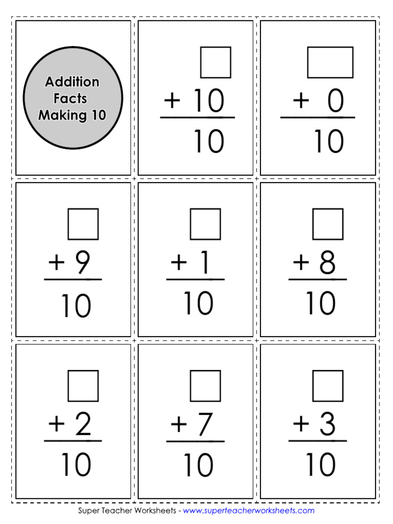 Addition Facts Making 10 Flashcards SBZZN | PDF
