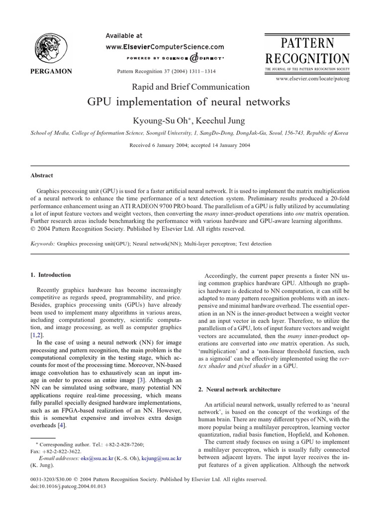 GPU Implementation of Neural Networks | PDF | Shader | Graphics ...