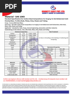 SAE 1020 Carbon Steel Properties | PDF | Strength Of Materials | Steel