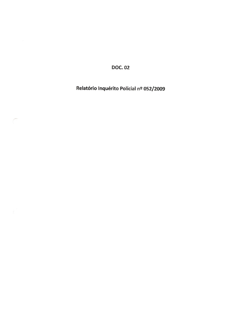 Relatório Inquérito Policial n 052 2009 | PDF