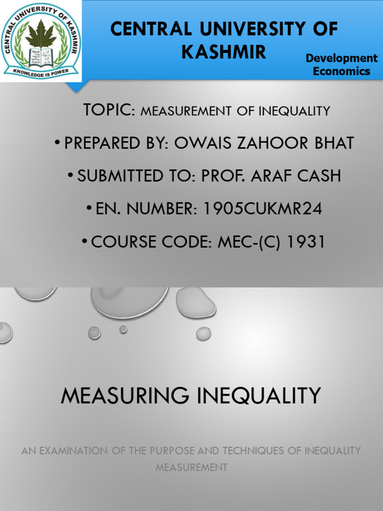 Measurement of inequality | PDF | Gini Coefficient | Economic Inequality