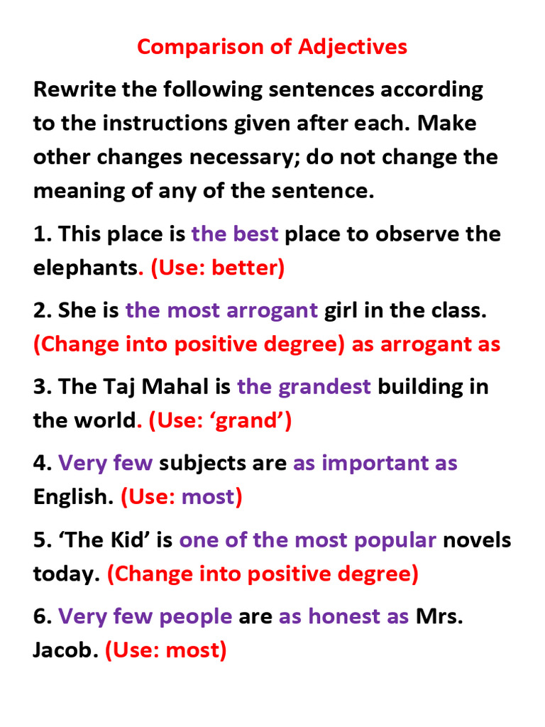 Degrees of Comparison | PDF