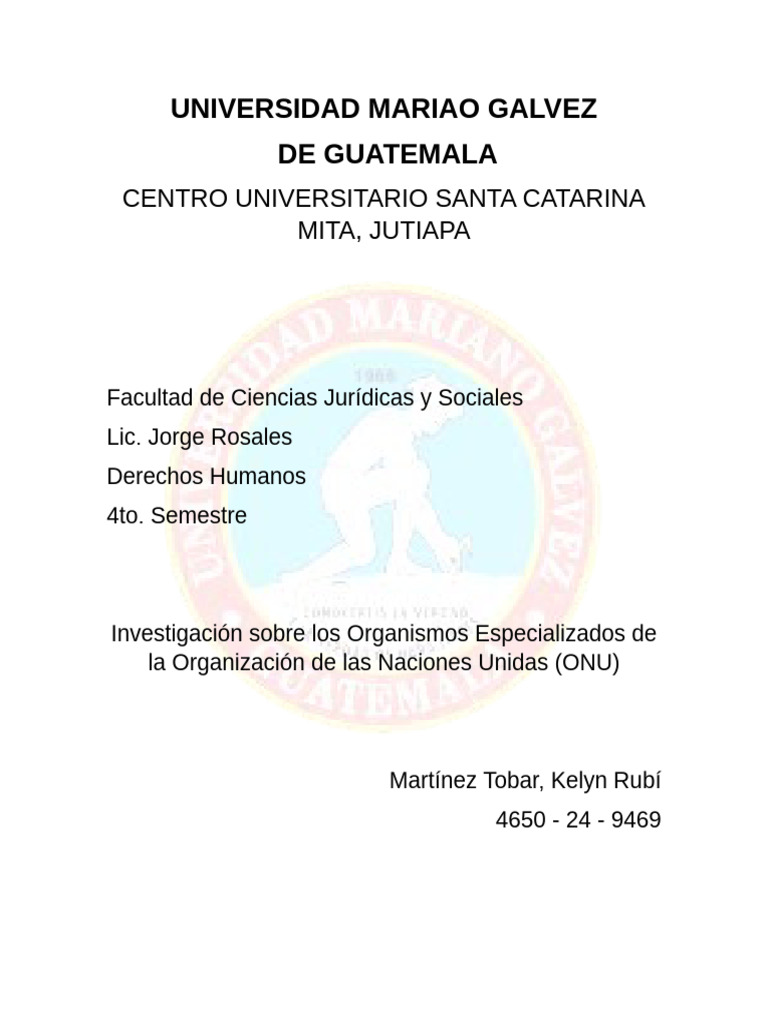 UNIVERSIDAD MARIAO GALVEZ | PDF | Unicef | Organización de Comida y ...