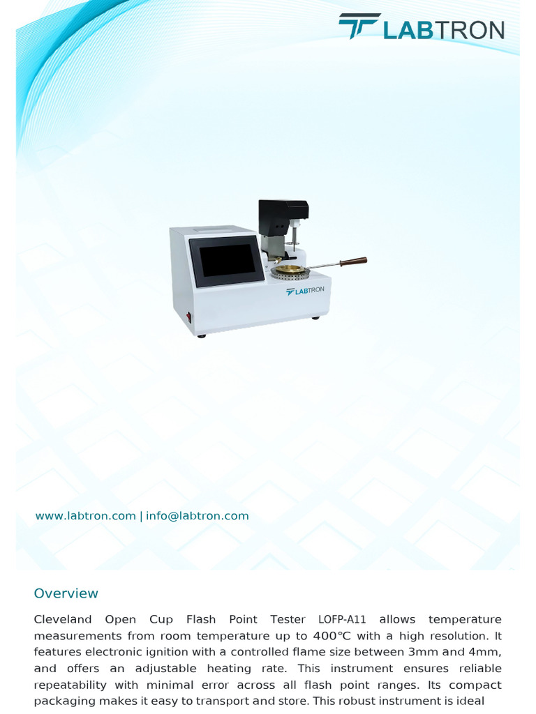 Cleveland-Open-Cup-Flash-Point-Tester-LOFP-A11 | PDF | Mechanical ...