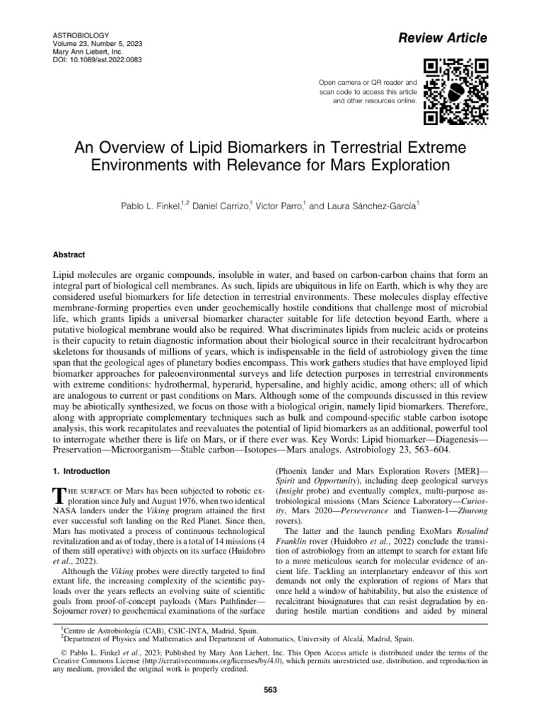 Finkel Et Al 2023 an Overview of Lipid Biomarkers in Terrestrial ...