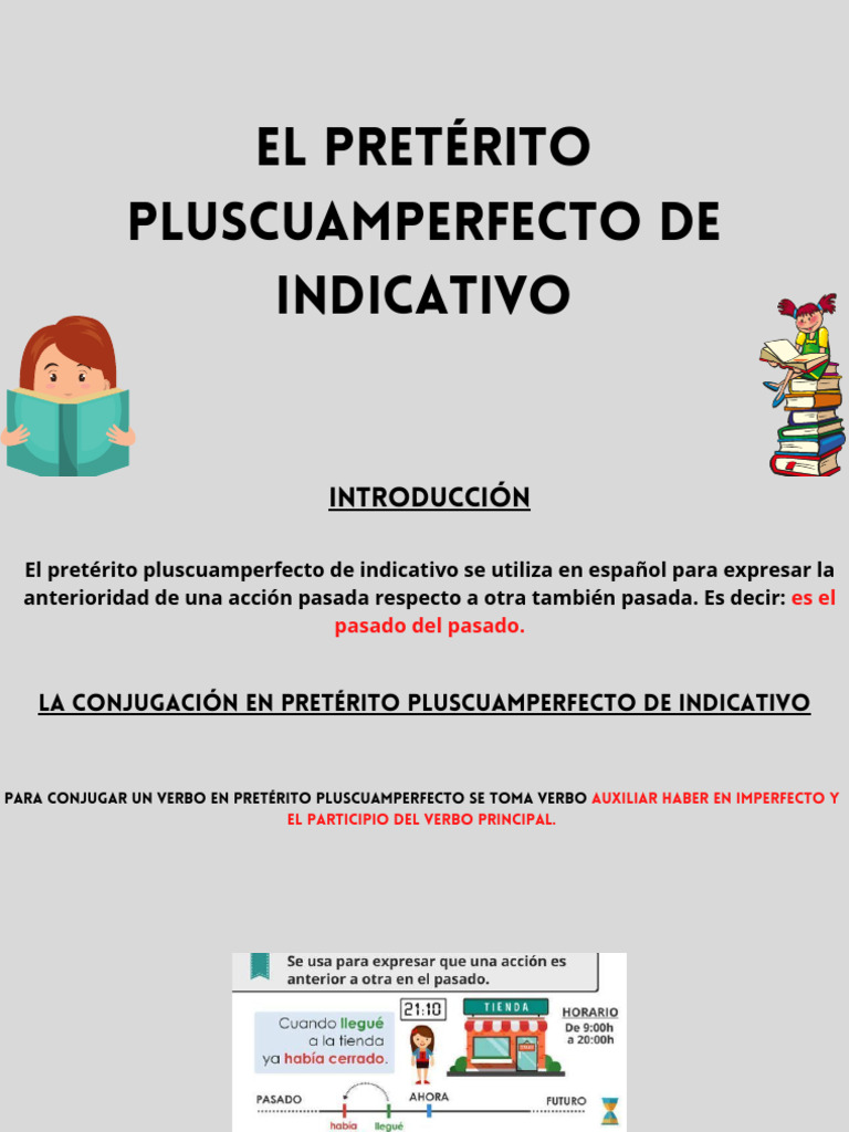 El Pretérito Pluscuamperfecto de Indicativo | PDF