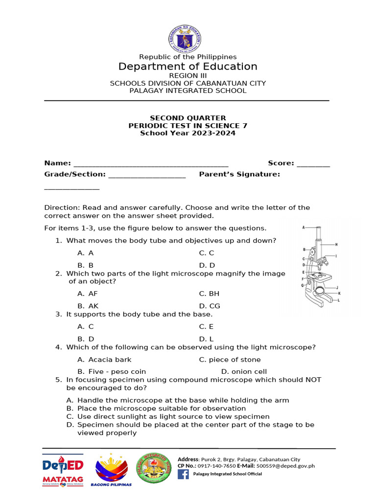 q2 Periodical Exam in Science 7 2024 | PDF | Reproduction | Sexual ...