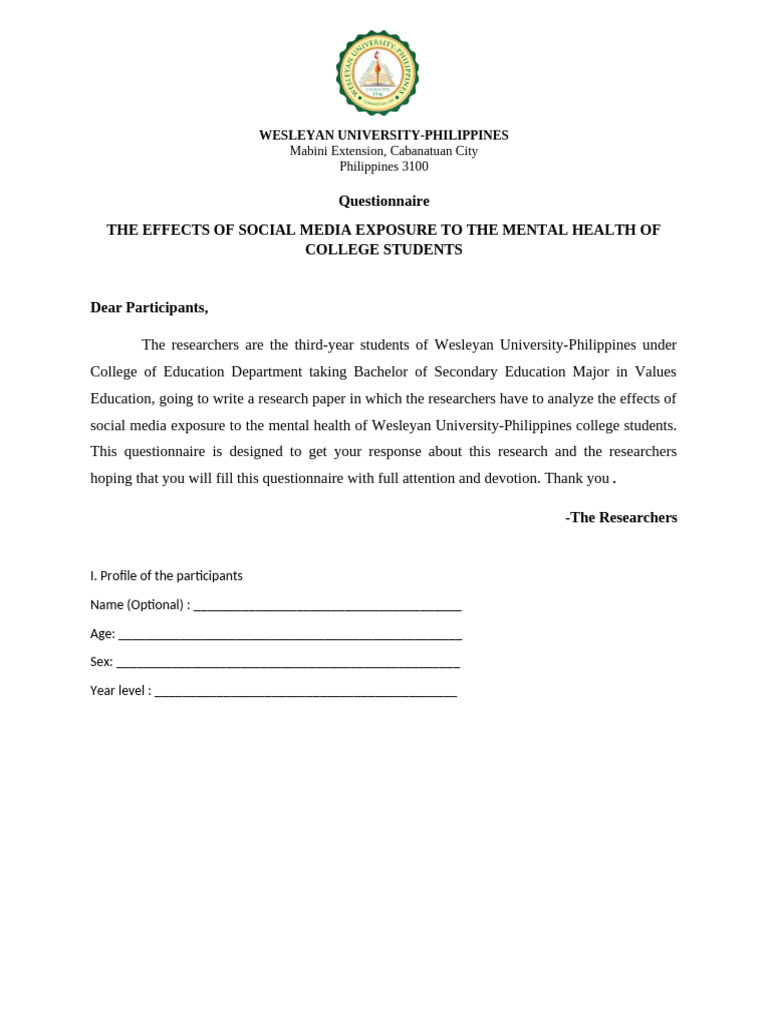 Questionnaire | PDF