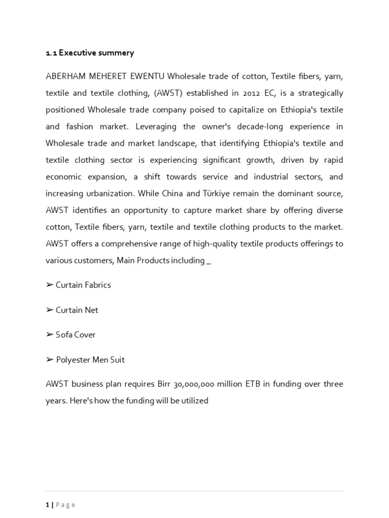 Plan of Abreham 2024.pdf FOR PRINT | PDF | Textiles | Expense