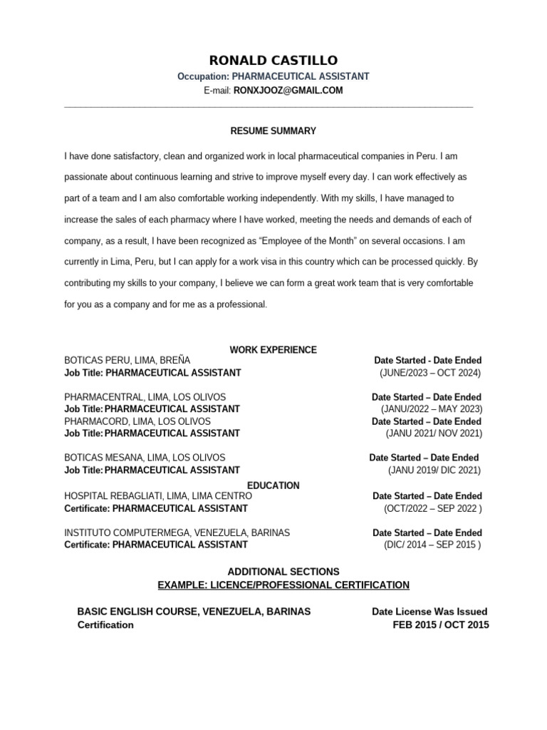 CV Ron Canada | PDF