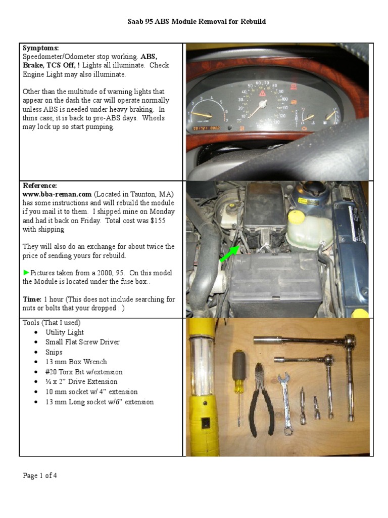 Saab 95 ABS Module | PDF | Anti Lock Braking System | Car